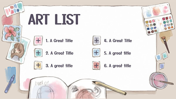 Liste d'art horizontale | Modèles Genially